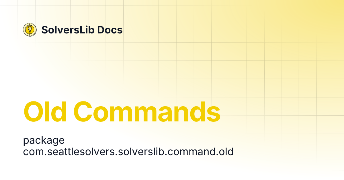 Old Commands | SolversLib Docs